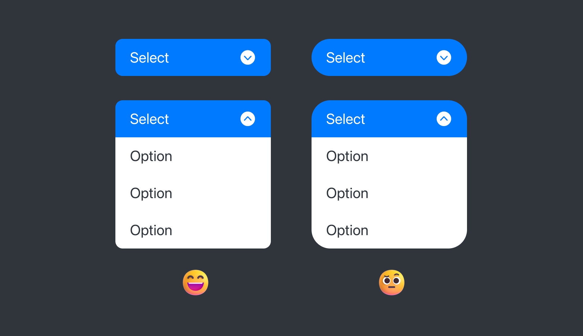 The use of rounded corners in user interface design